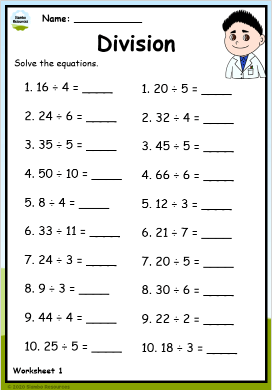 Grade 3 Division Worksheets Free Printables Math Worksheets