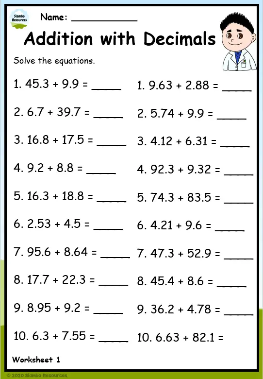 Grade 5 Addition Worksheets | Free Printables | Math Worksheets