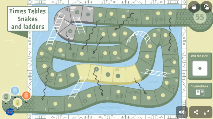 Grade 3 Addition Game | Snakes & Ladders